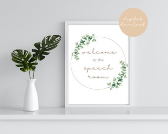 Welcome to the Speech Room Digital Print Speech Room Poster - Etsy