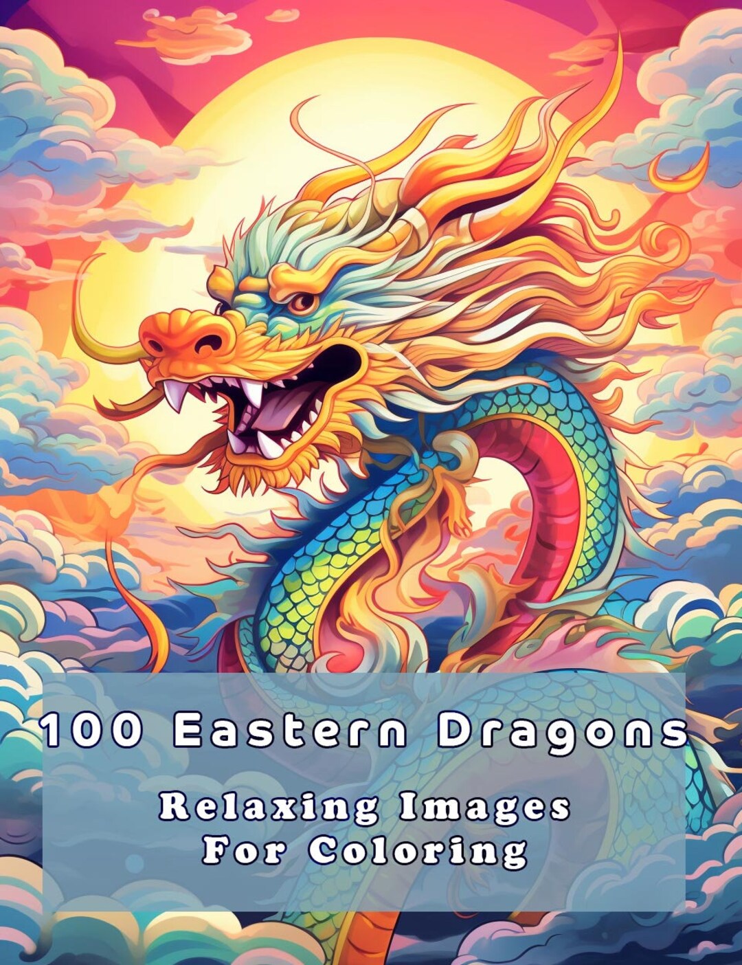 100 Eastern Dragon Coloring Pages - Etsy