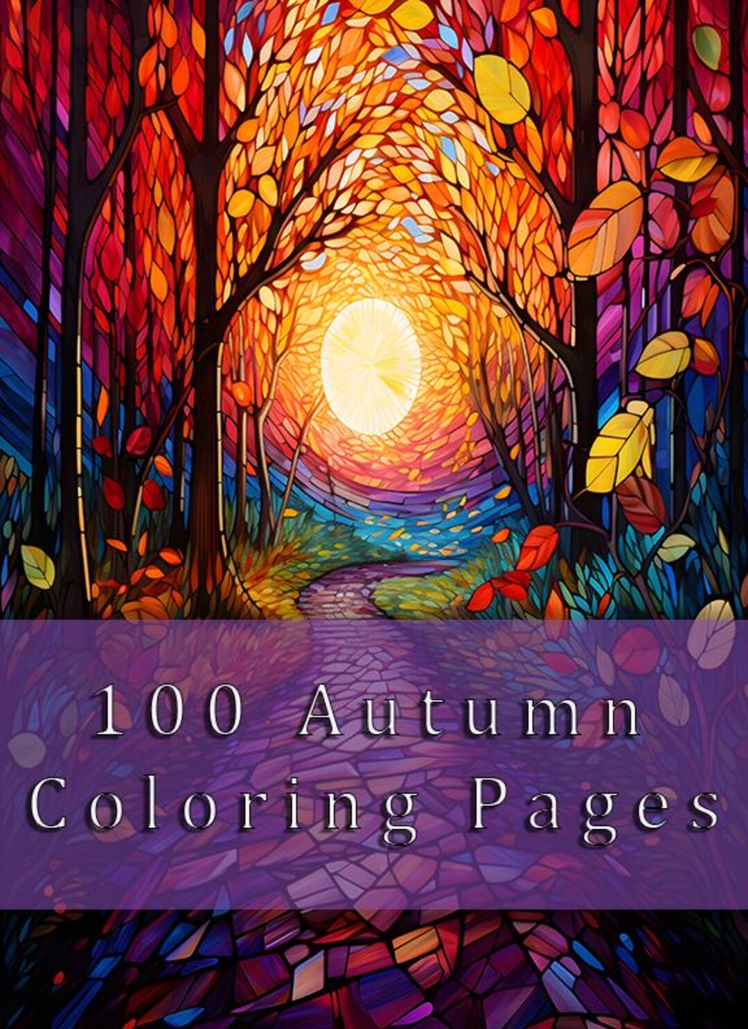 Autumn Stained Glass Coloring Book - Etsy
