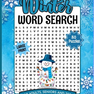 80 Winter Themed Word Search Pages - Etsy