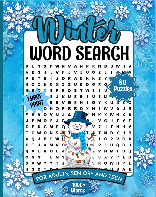 80 Winter Themed Word Search Pages - Etsy