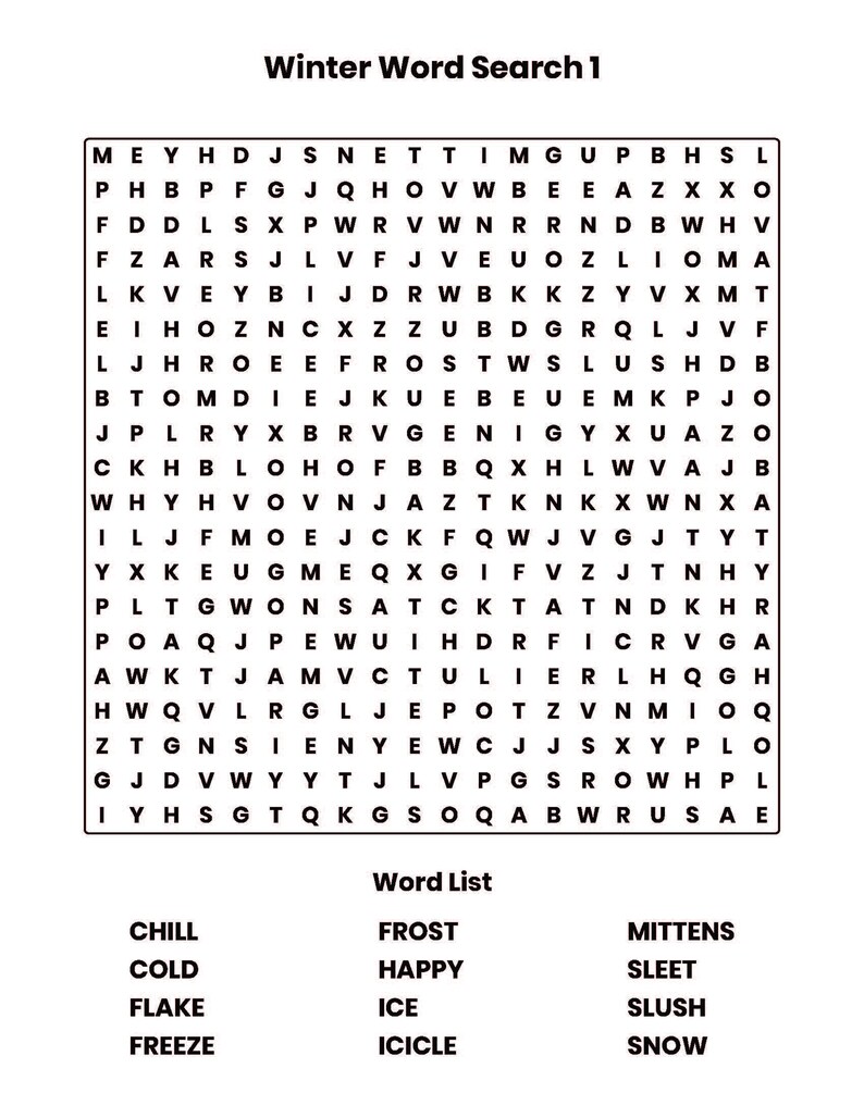 80 Winter Themed Word Search Pages - Etsy