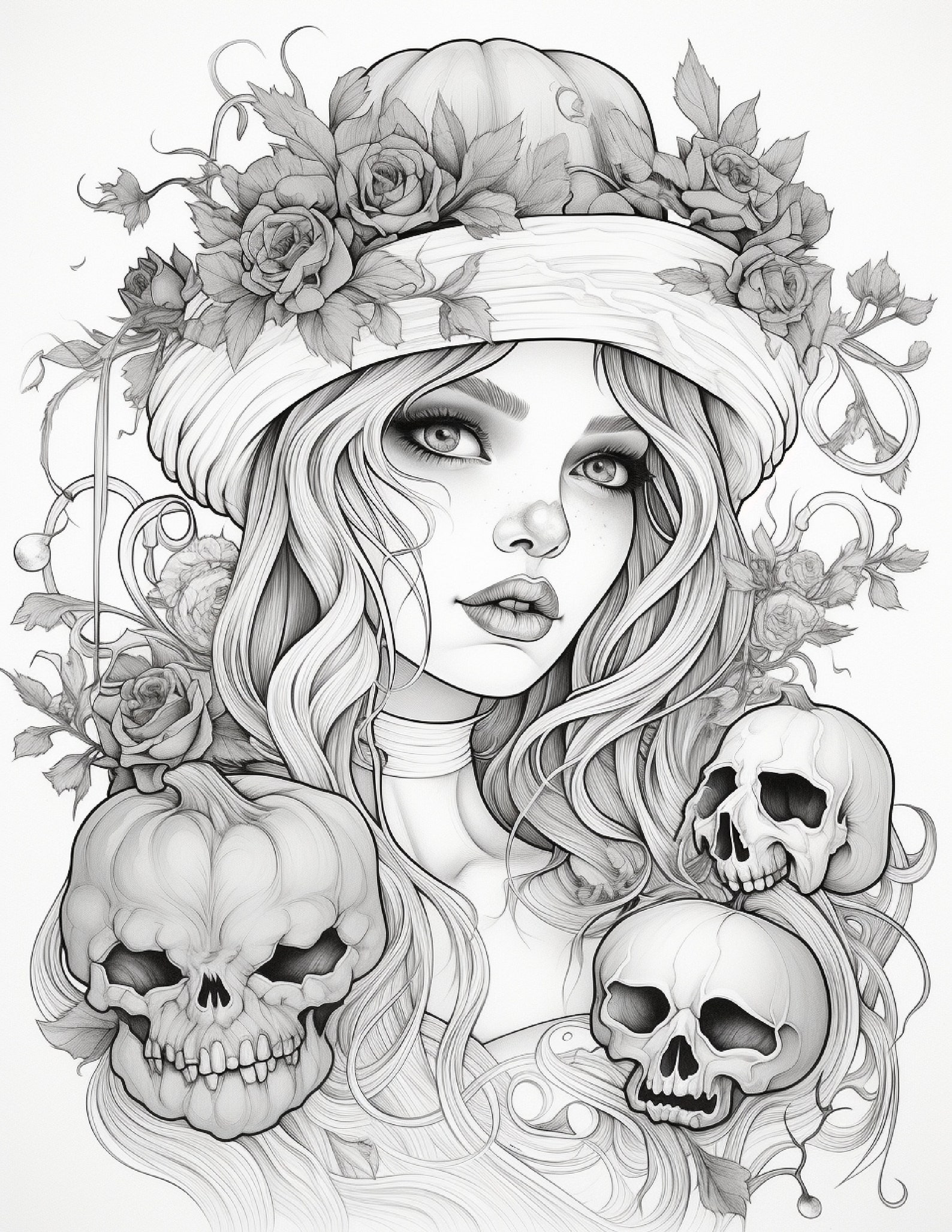 100 Witch Coloring Pages for Relaxation - Etsy