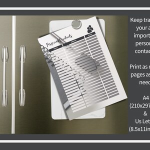 Personal Contacts Organizer, Name, Address and Phone Number Contact ...