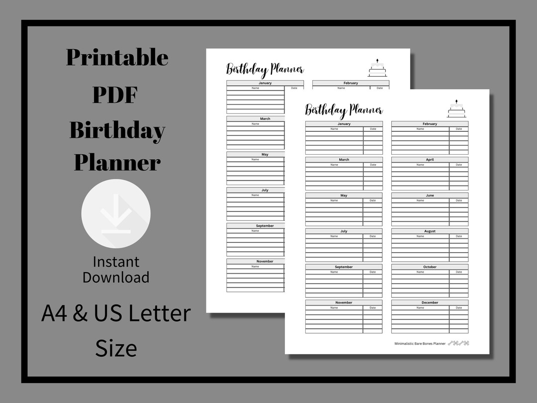 Birthday Planner, Important Occasion Dates Tracker, Event Reminder ...