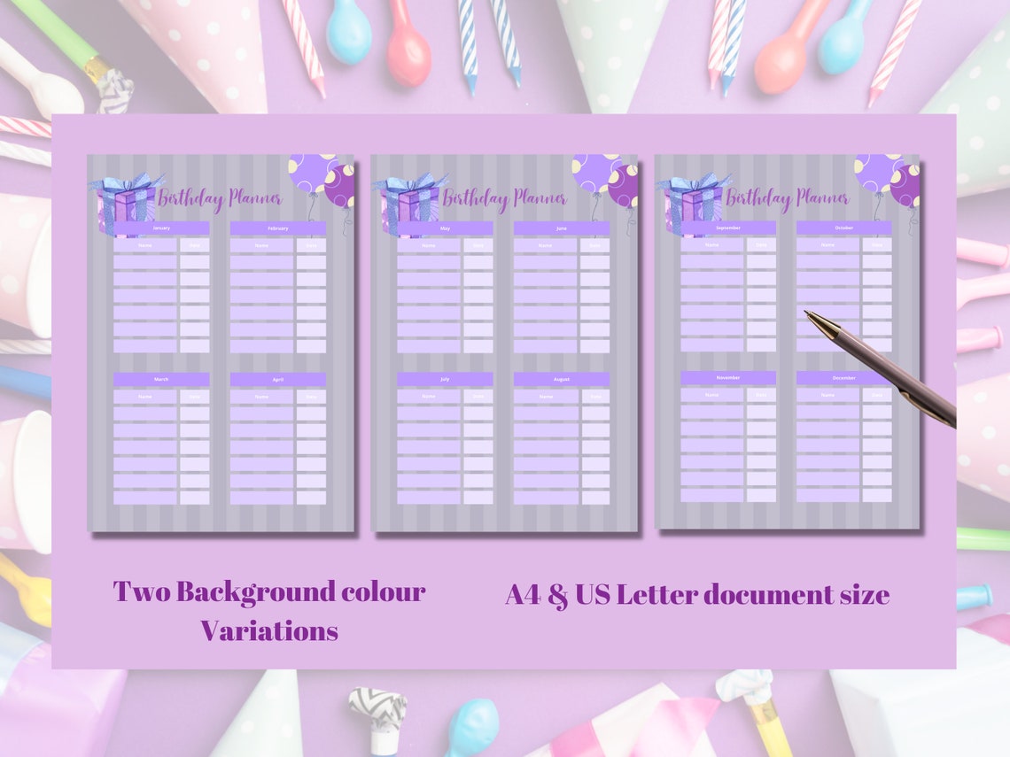 Birthday Planners, Important Occasion Dates Tracker, Event Reminder ...