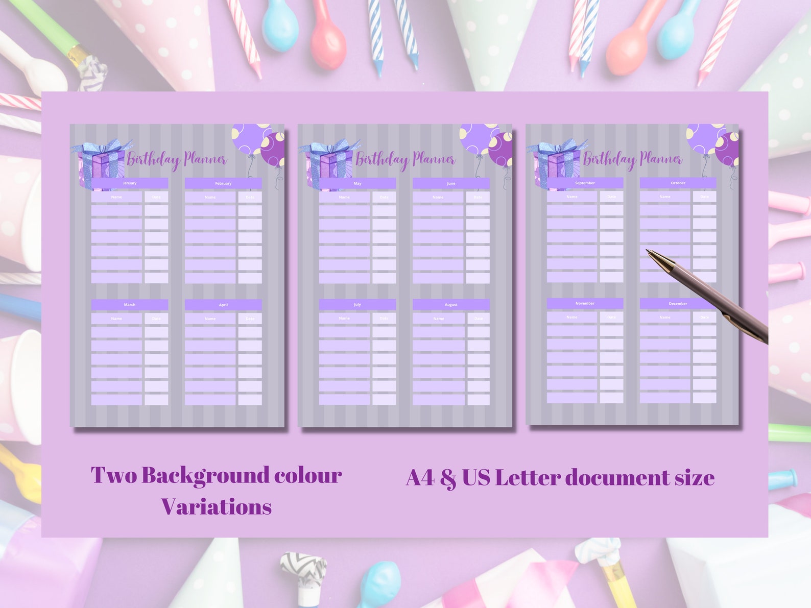 Birthday Planners, Important Occasion Dates Tracker, Event Reminder ...