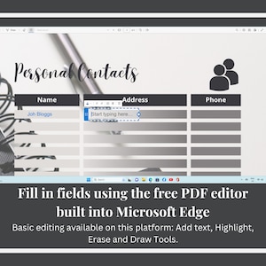 Personal Contacts Organizer, Name, Address and Phone Number Contact ...
