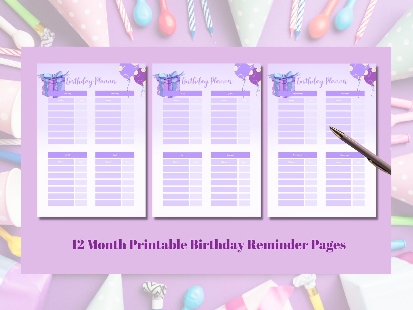 Birthday Planners, Important Occasion Dates Tracker, Event Reminder ...