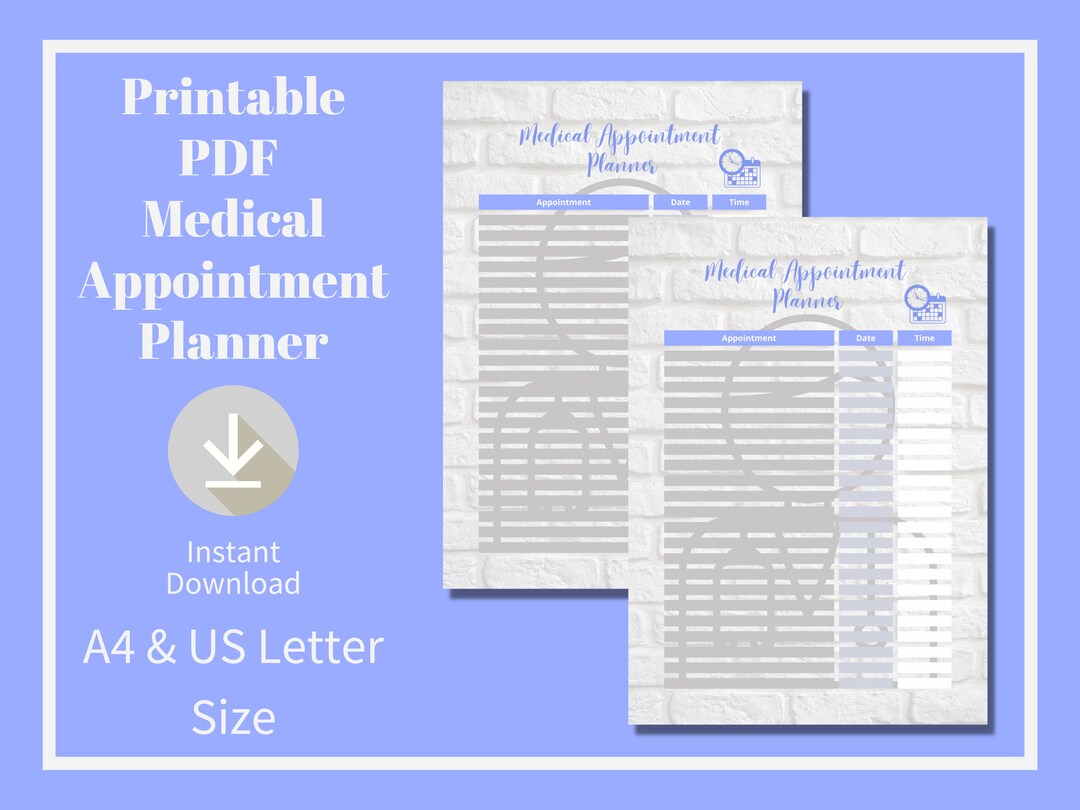 Medical Appointment Planner, Scheduled Day and Date Organizer ...