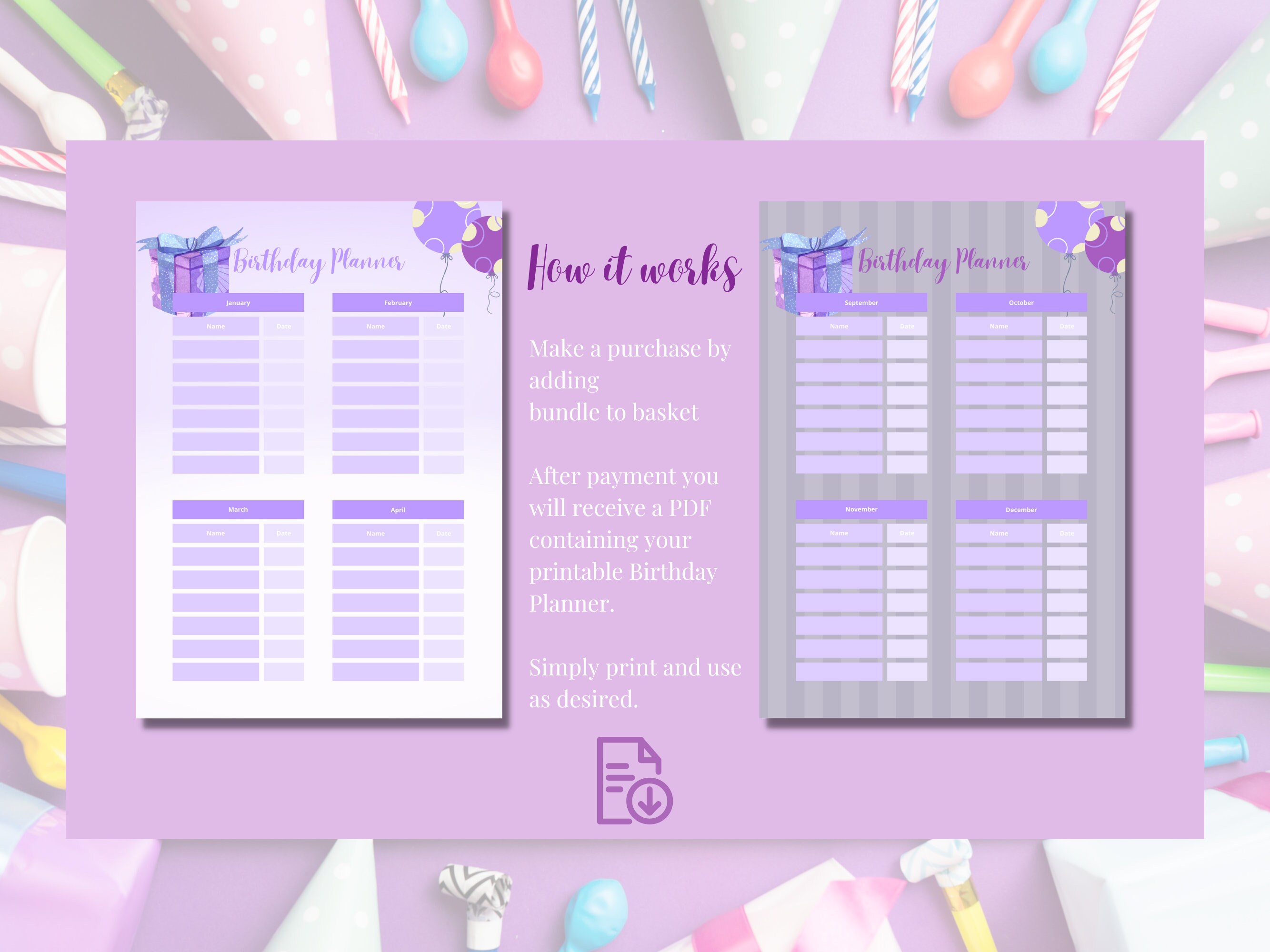 Birthday Planners, Important Occasion Dates Tracker, Event Reminder ...