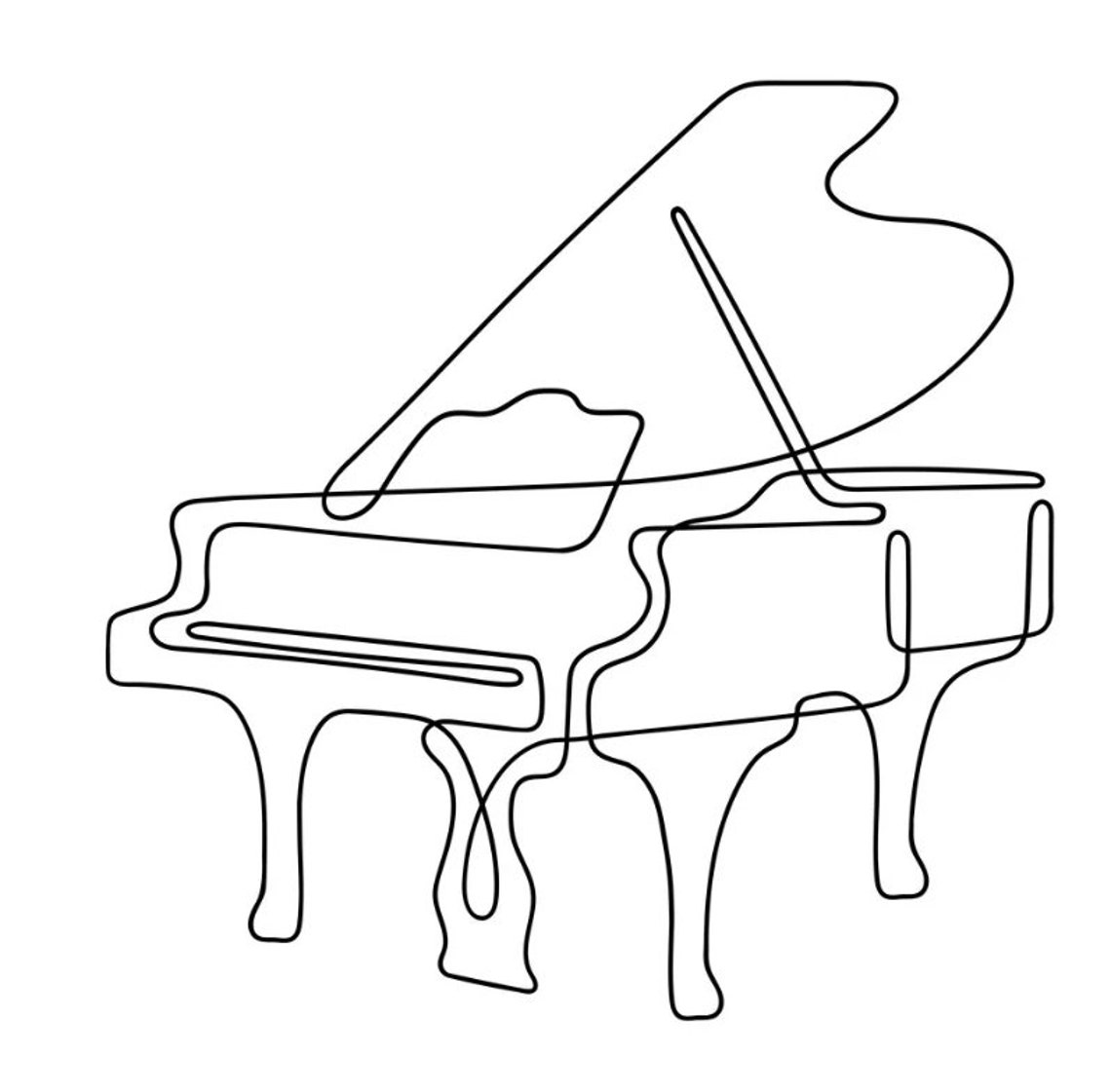 Piano One Line Drawing - Etsy