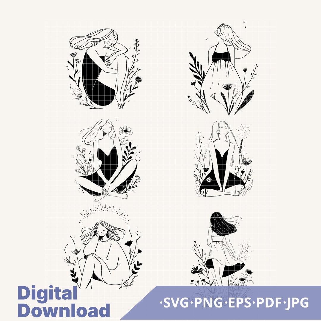 Woman Bundle Svg, Girl Svg, Afro Svg, T Shirt Svg, Wild Flower Svg, Cut ...