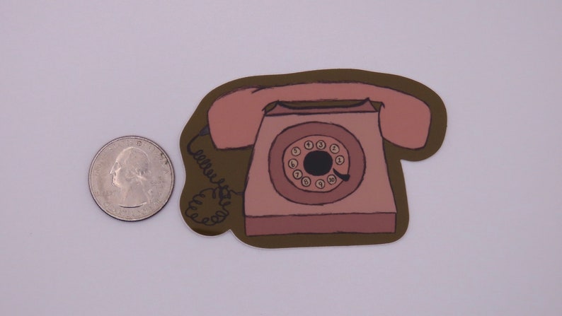 Sticker: Pink Rotary Telephone - Etsy