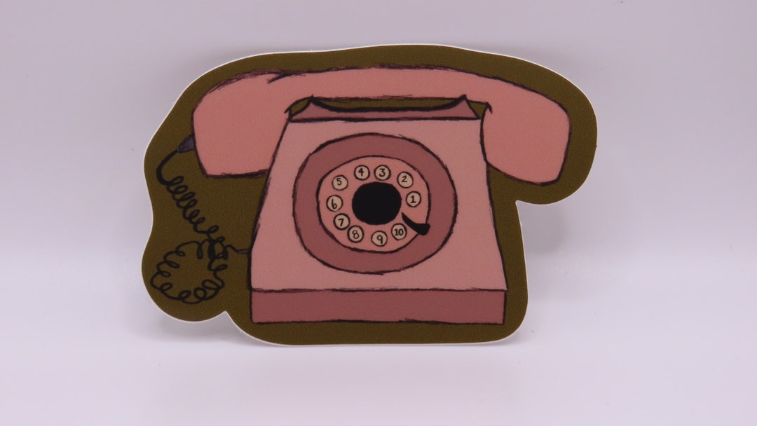 Sticker: Pink Rotary Telephone - Etsy