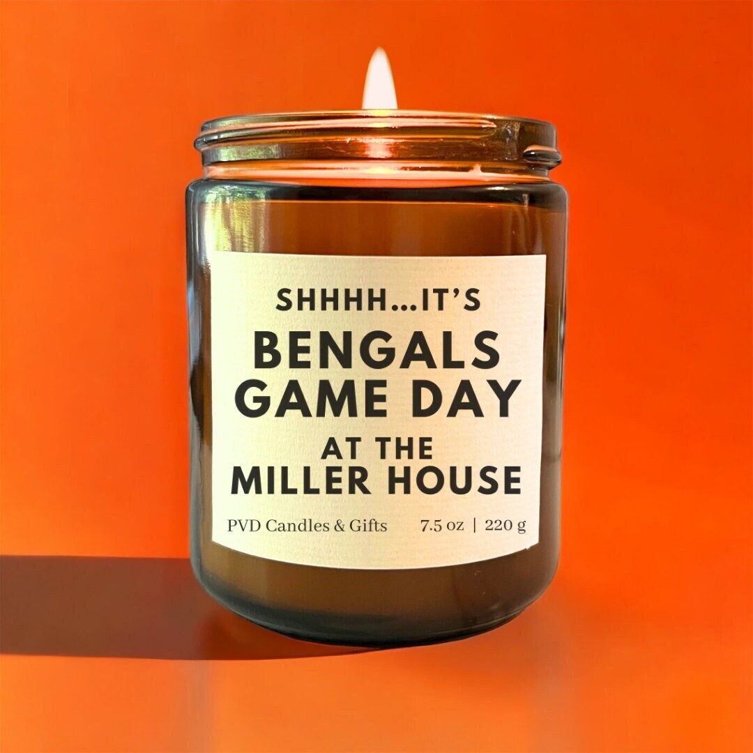 Personalized Cincinnati Bengals Home Decor Football Candle Game Day ...