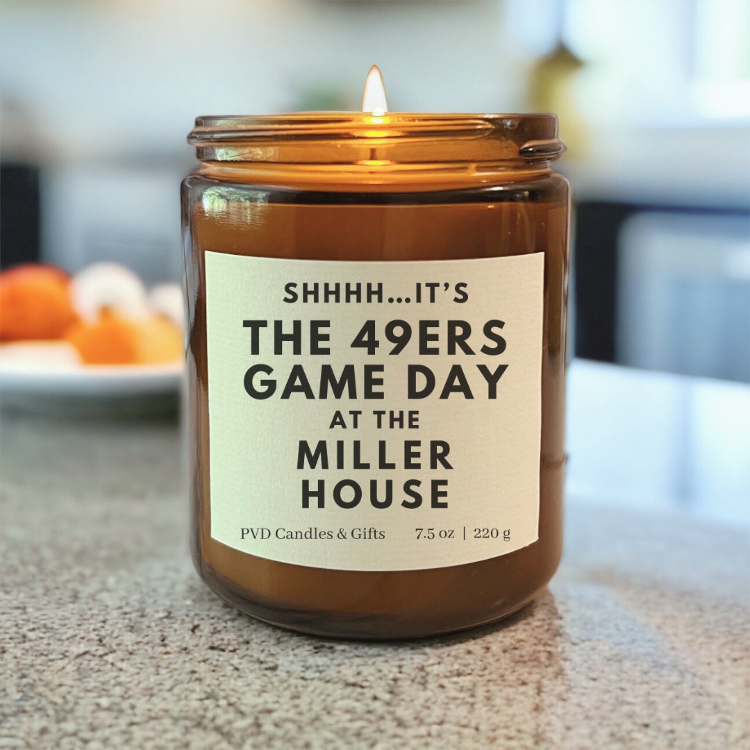 Personalized San Francisco 49ers Home Decor Football Candle Game Day ...