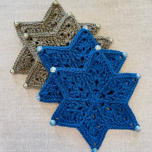 CROCHET PATTERN: Star of David Crochet Coasters & Ornament INTERMEDIATE ...