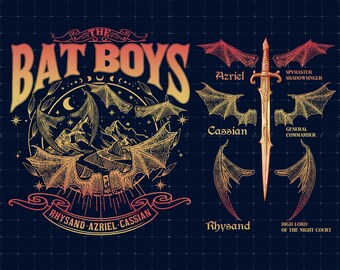 The Bat Boys PNG, Acotar Bookish Shirt Designs, the Night Court ...