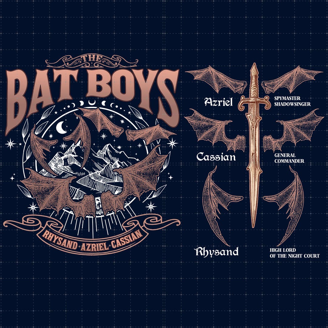 The Bat Boys PNG, Acotar Bookish Shirt Designs, the Night Court ...