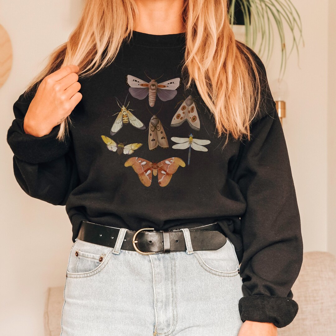 Moth Sweatshirt Cottagecore Sweater Moth Cottage Core Jumper ...