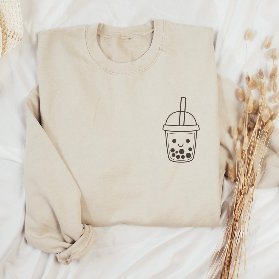 Boba Tea Sweatshirt, Bubble Tea Sweater, Kawaii Boba Shirt, Bubble Tea ...