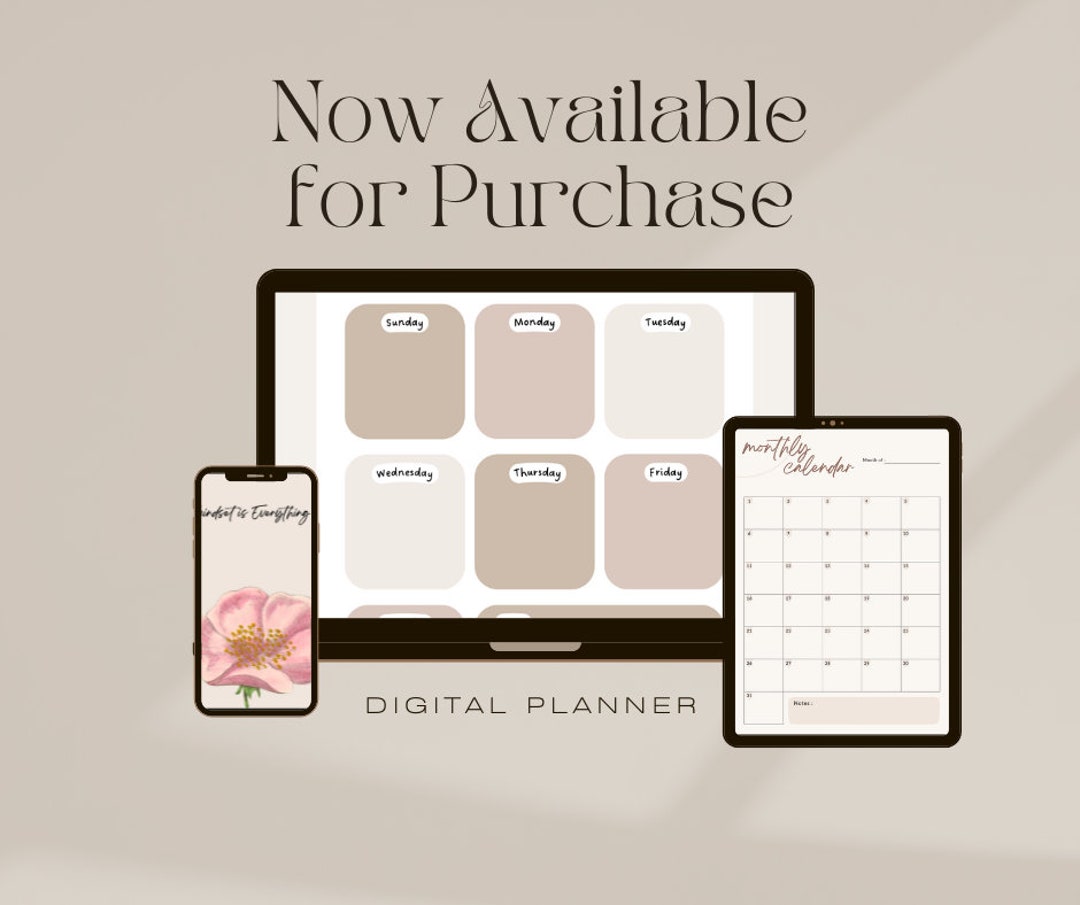 Digital Planner 2022 2023 Mid Year, Daily Digital Dated Undated - Etsy