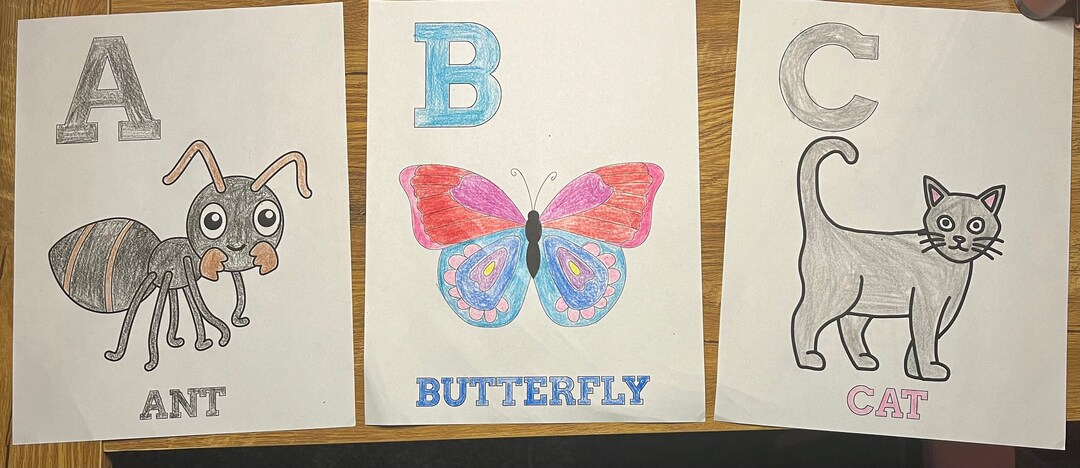 ABC Coloring Pages|kindergarten ABC Learning - Etsy