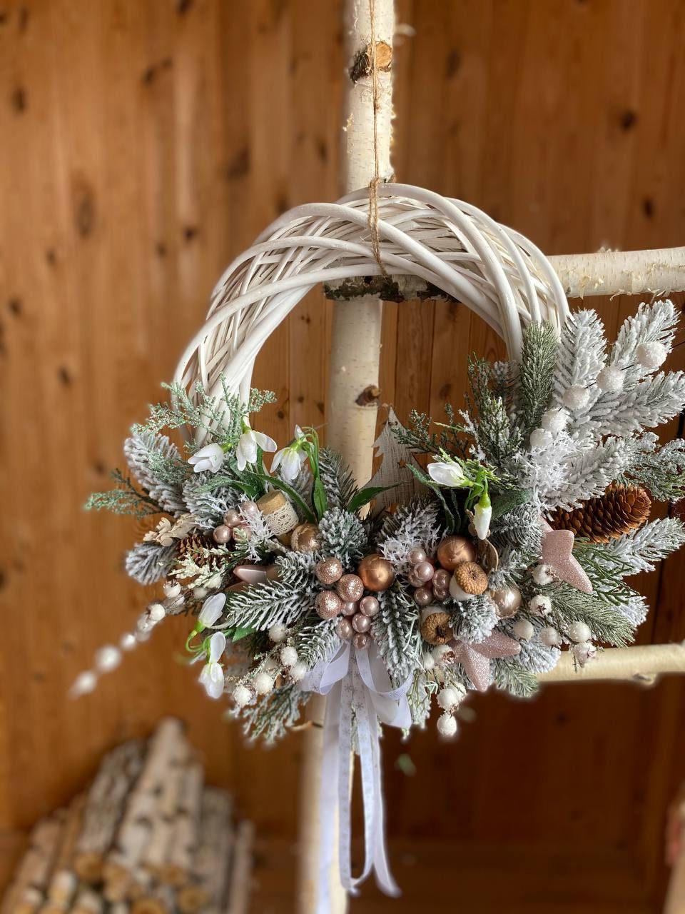 White Winter Wreath Farmhouse Winter Wreath Rustic Winter - Etsy