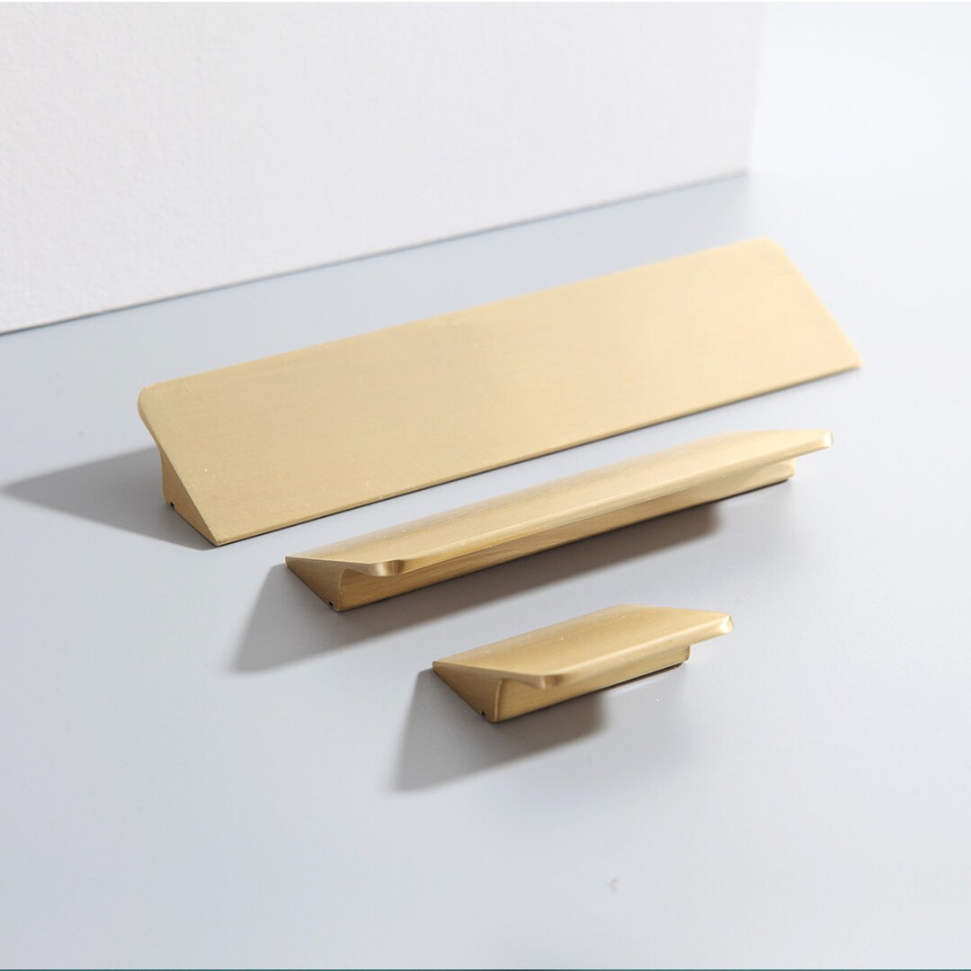 Minimalistic Drawer Pulls Brushed Brass Brushed Gold Drawer - Etsy