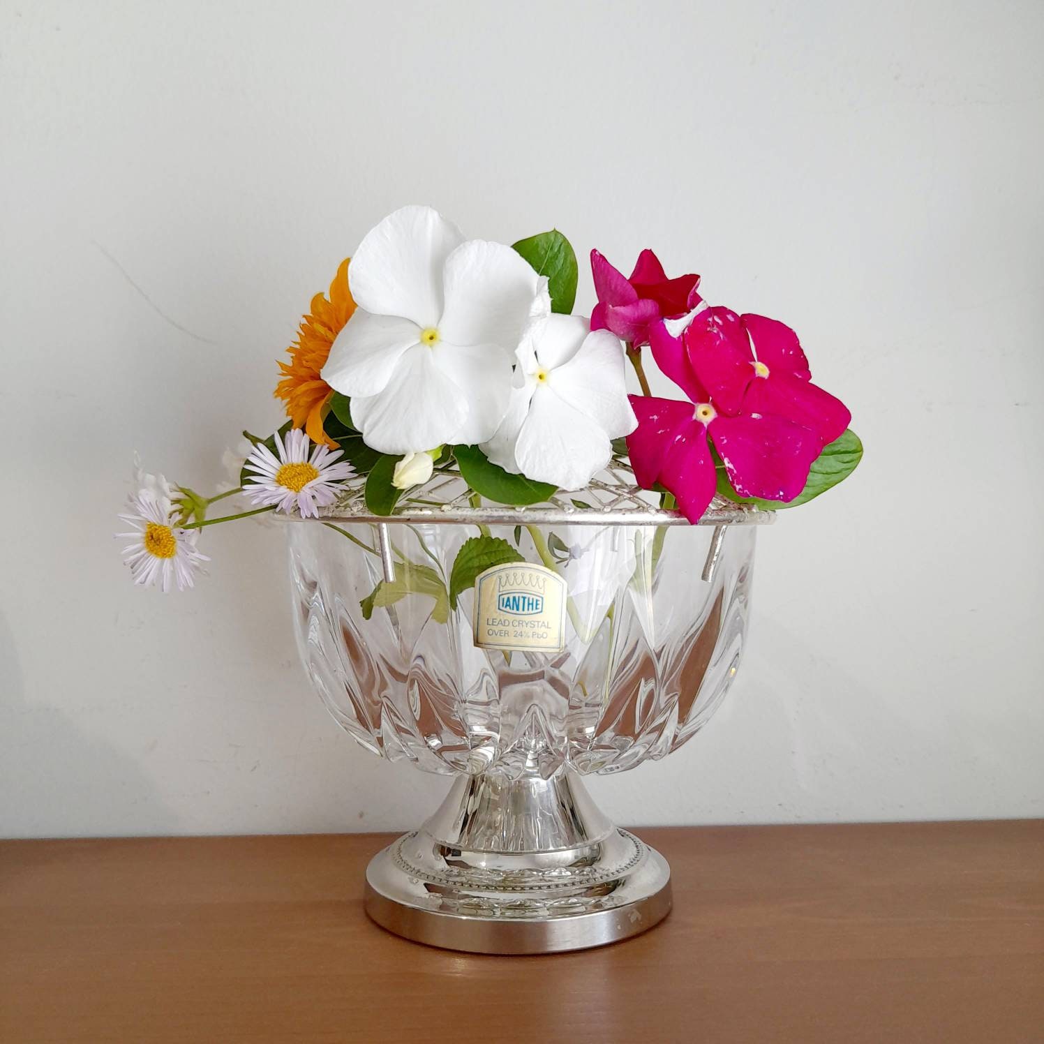 Vintage Ianthe Crystal Flower Frog Vase / Bowl - Etsy Australia