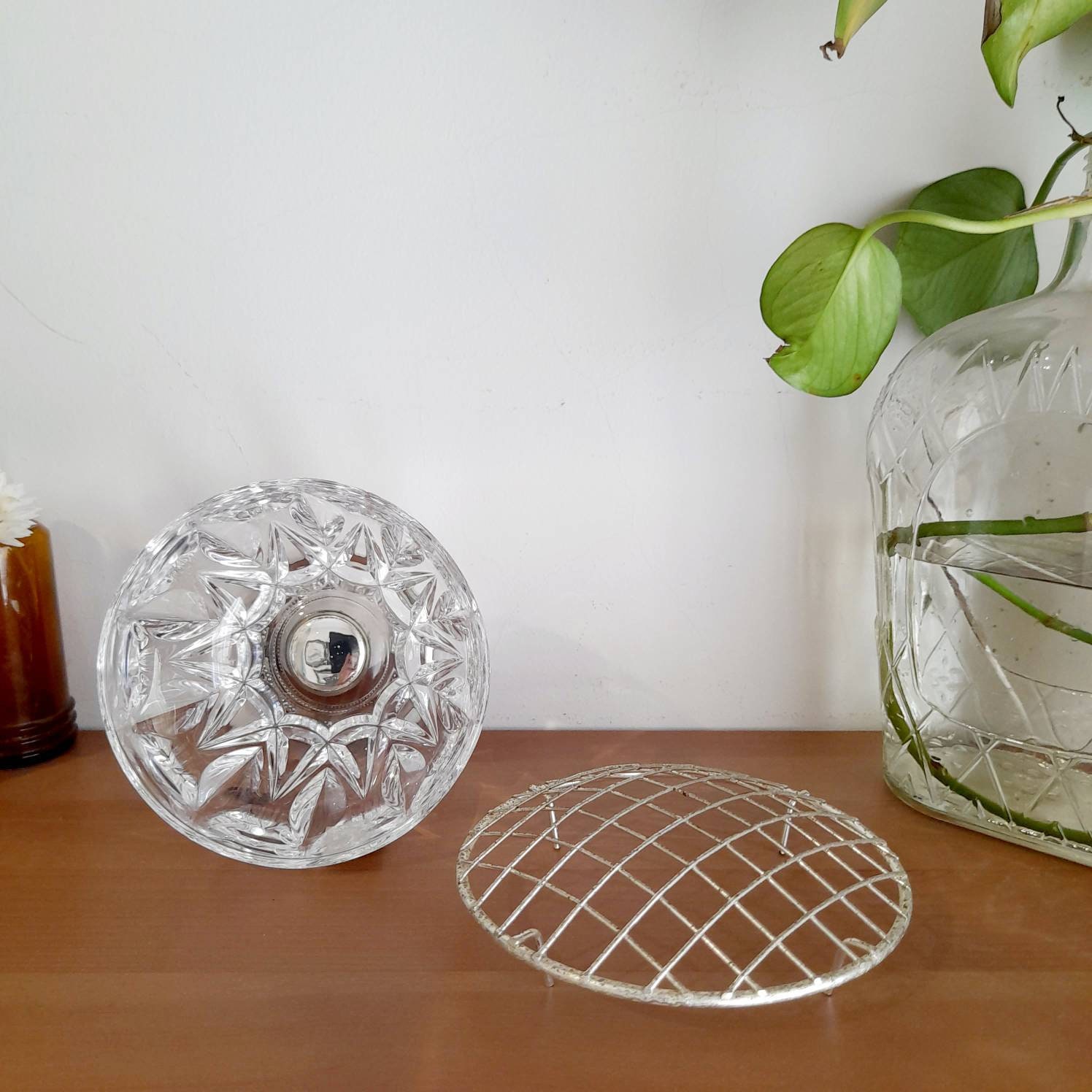 Vintage Ianthe Crystal Flower Frog Vase / Bowl - Etsy Australia