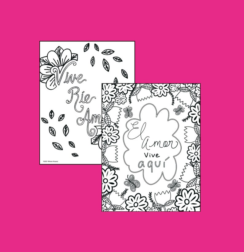 Vive La Vida Al Máximo 24 Ilustraciones Para Colorear Dibujadas a Mano ...