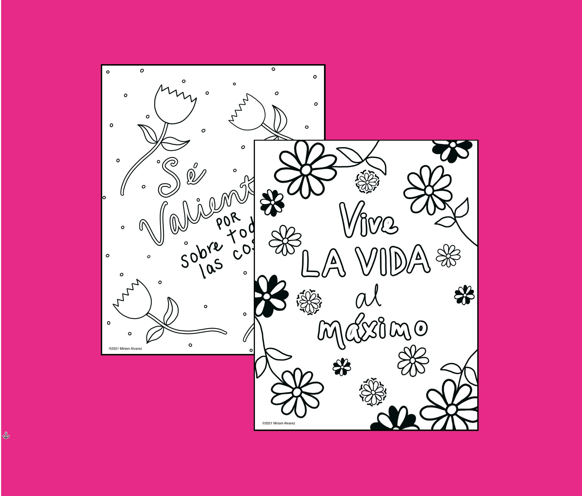 Vive La Vida Al Máximo 24 Ilustraciones Para Colorear Dibujadas a Mano ...