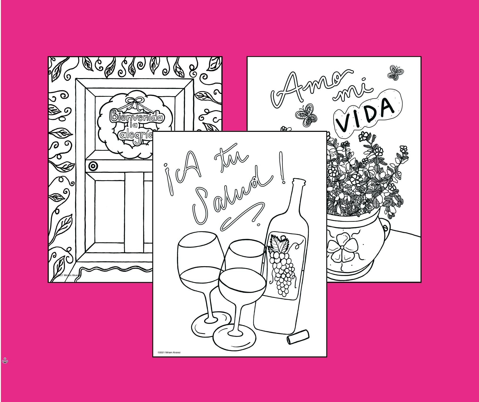 Vive La Vida Al Máximo 24 Ilustraciones Para Colorear Dibujadas a Mano ...