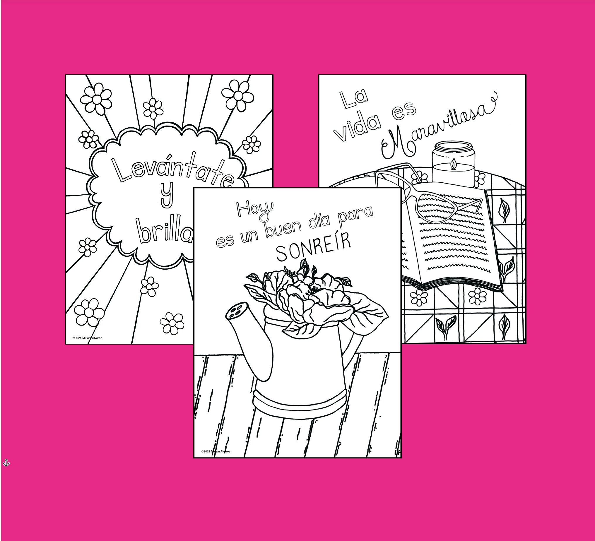 Vive La Vida Al Máximo 24 Ilustraciones Para Colorear Dibujadas a Mano ...