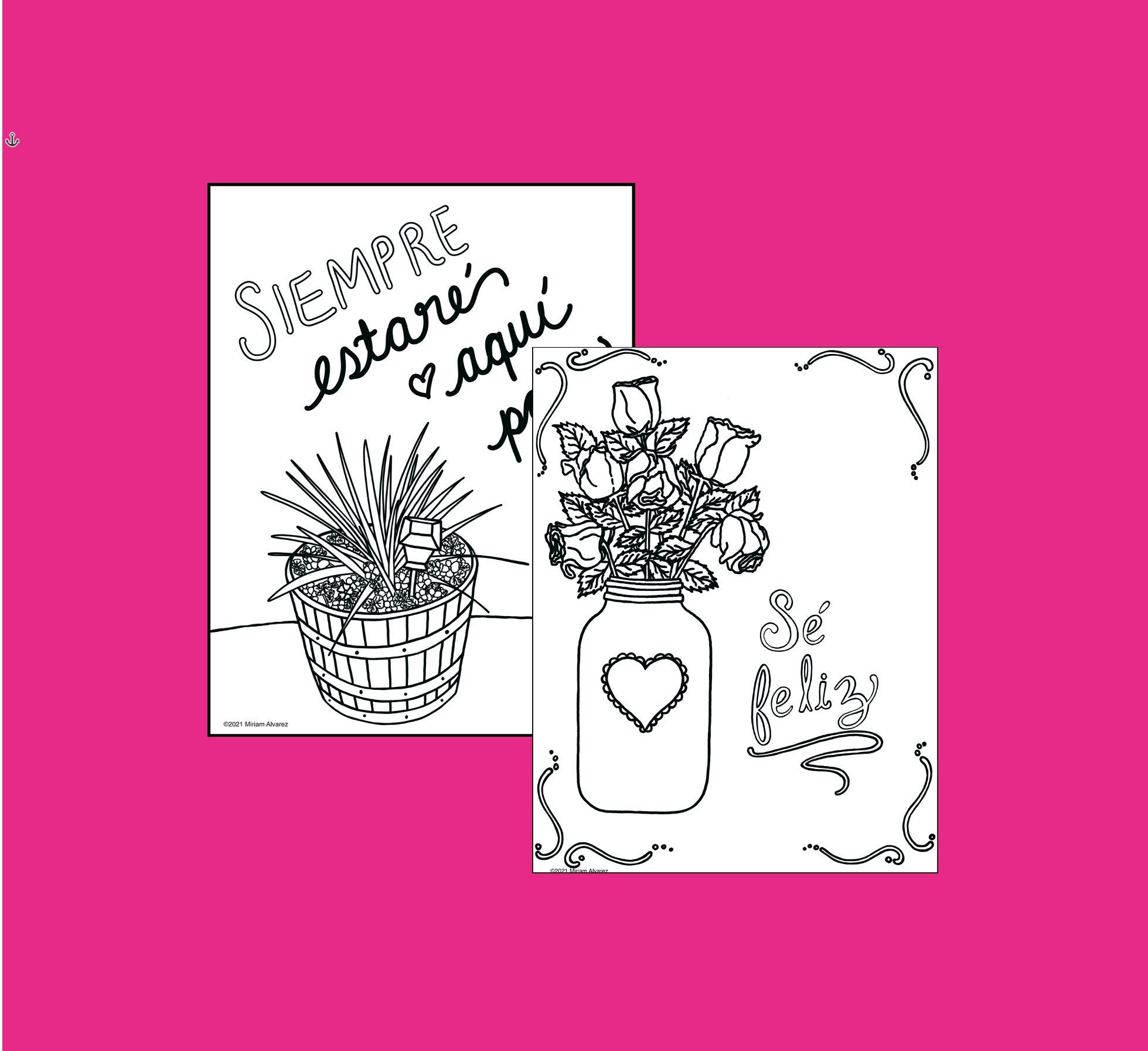 Vive La Vida Al Máximo 24 Ilustraciones Para Colorear Dibujadas a Mano ...