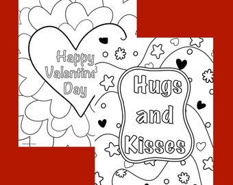 Valentine's Day Hand Drawn Coloring Page - Etsy