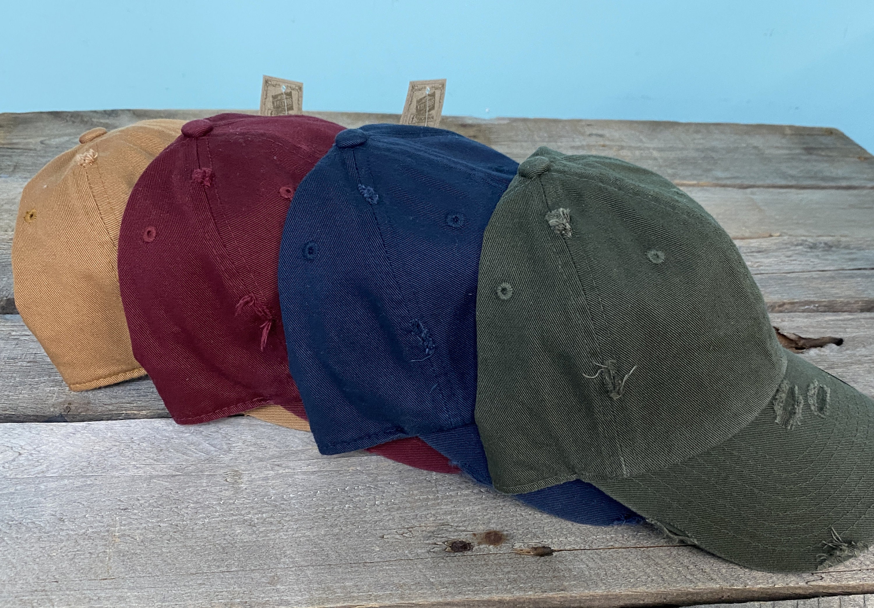 Dad Hat W/embroidered Cross Design~side Placement~distressed Hat~faith ...