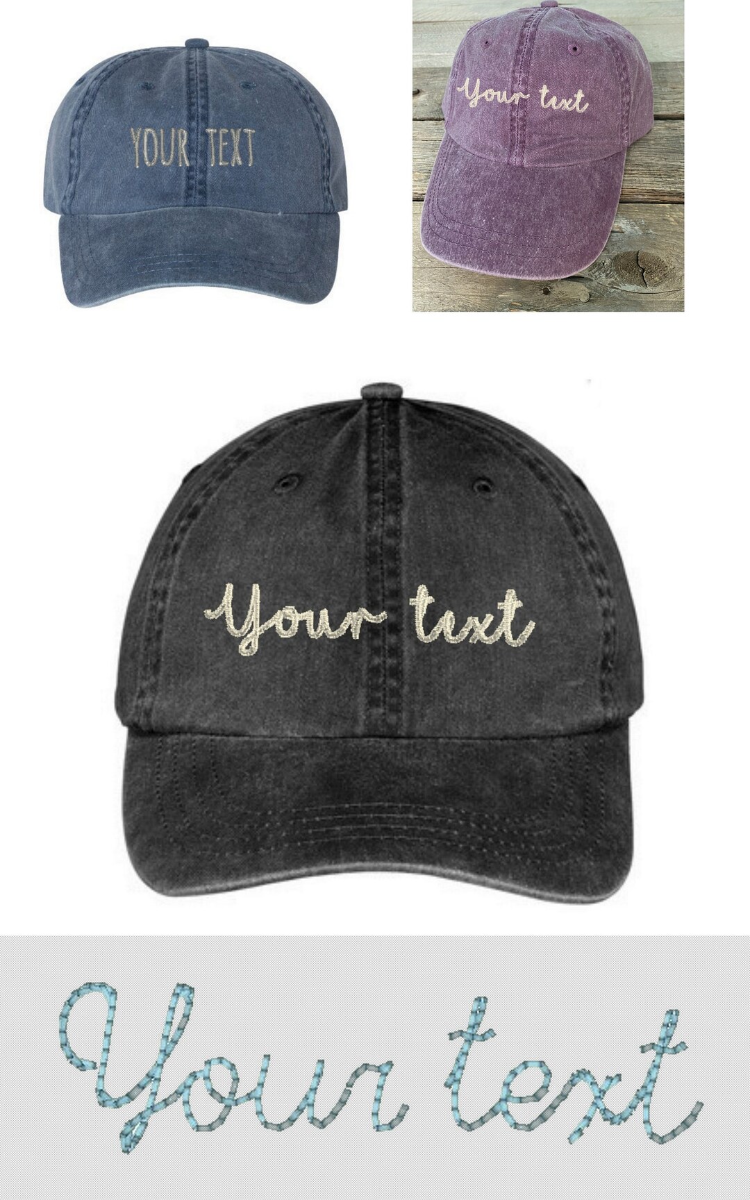Custom Baseball Hat-you Choose Your Wording,font and Hat Color - Etsy