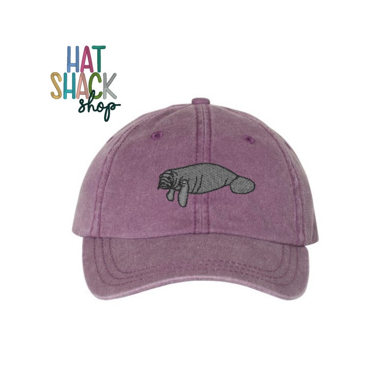 Manatee Embroidered Baseball Hat - Etsy