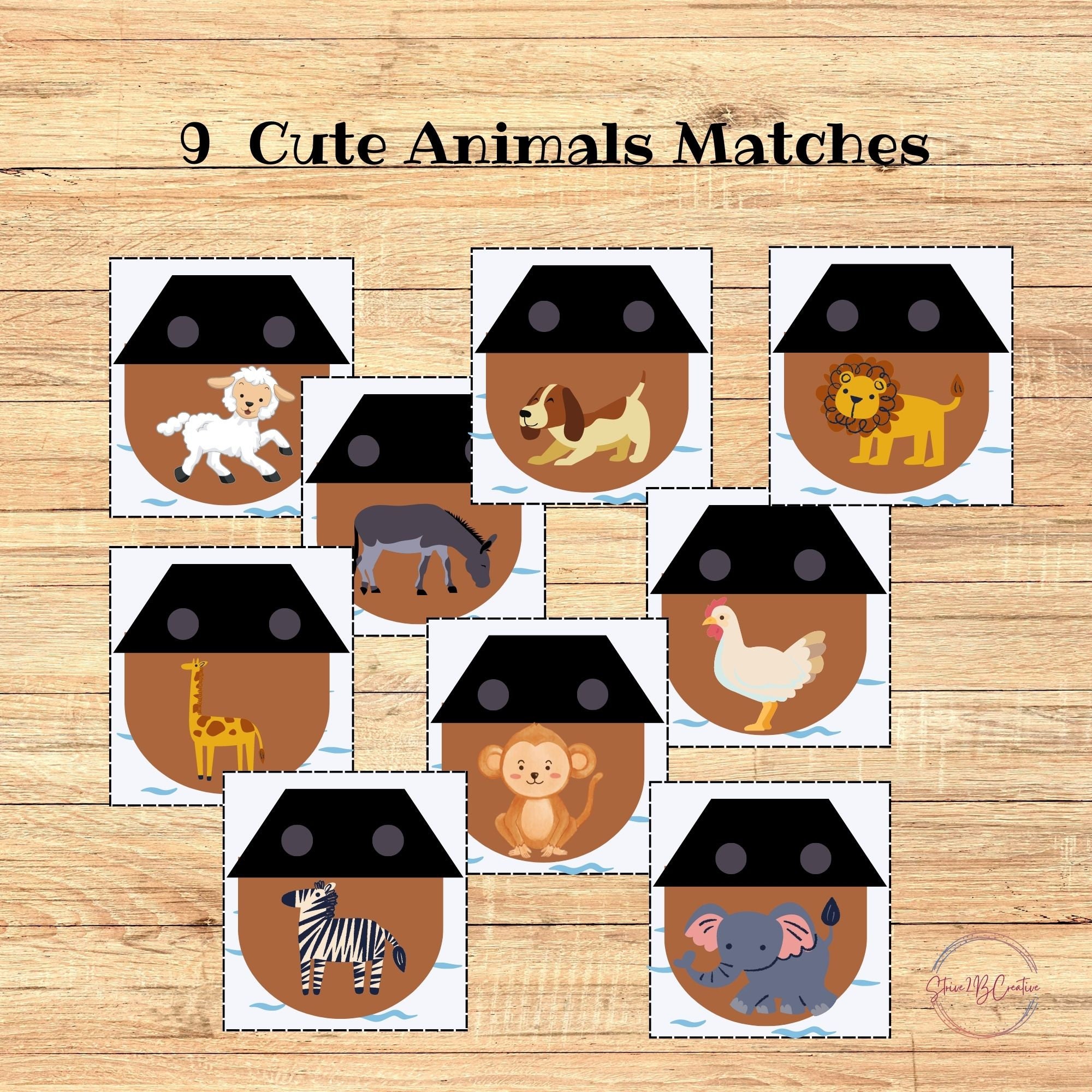 Noah's Ark Themed Printable Memory Game, Animal Matching Game ...