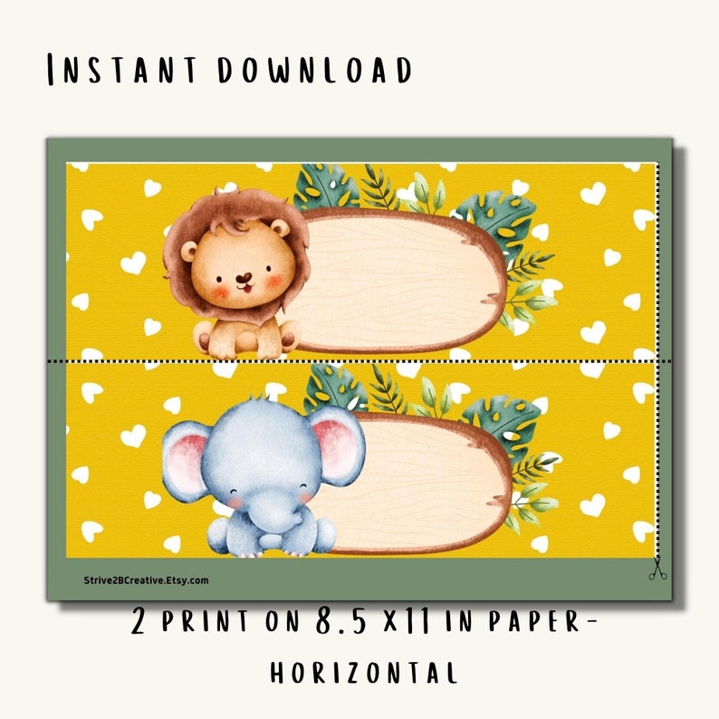 Animal Classroom Name Labels Cubby Tags for Preschool Baby - Etsy