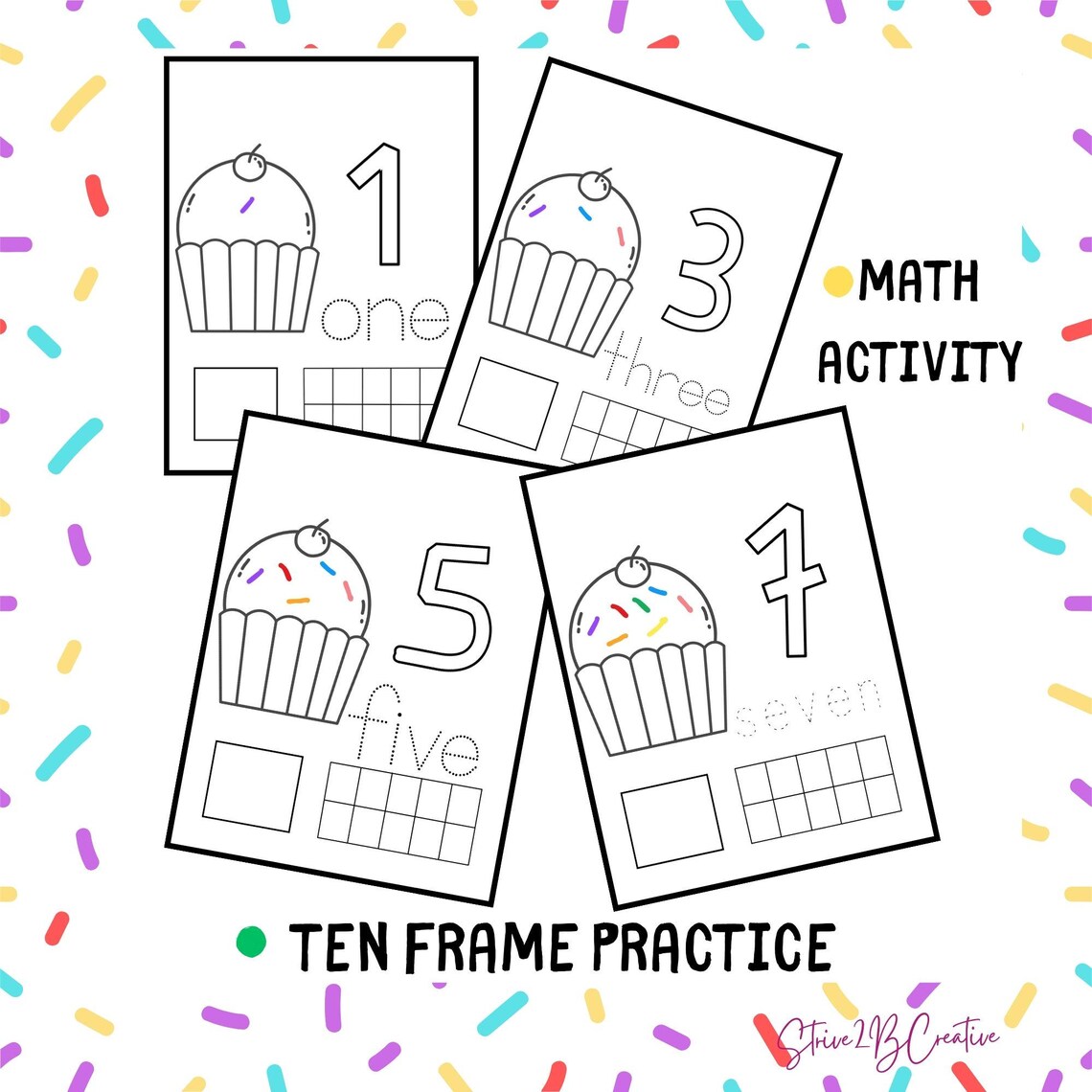 Preschool Number Tracing, Ten Frame Counting, Montessori Printable (PDF ...