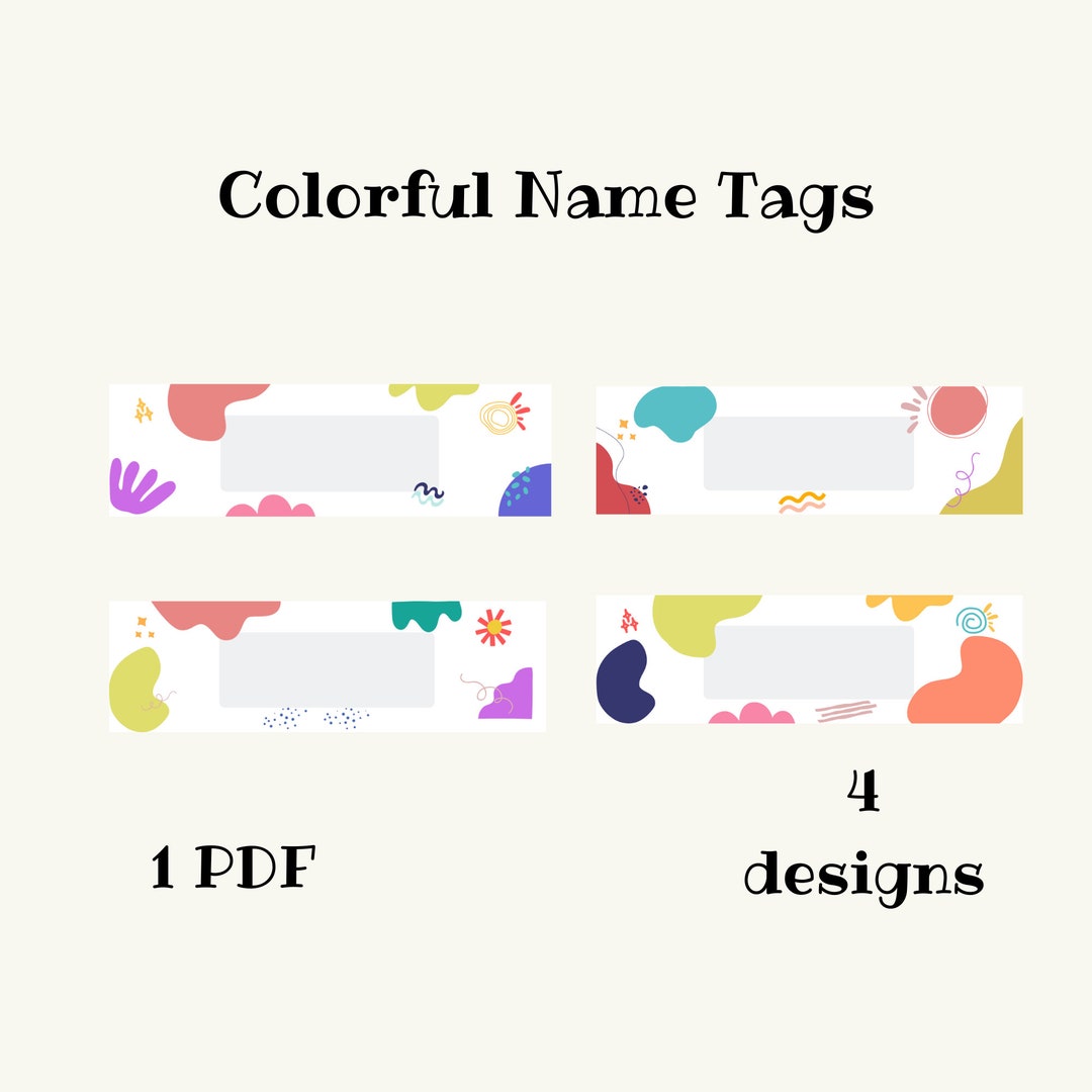Colorful Name Tags, Classroom Name Tags, Cubby Labels, Colorful Label ...