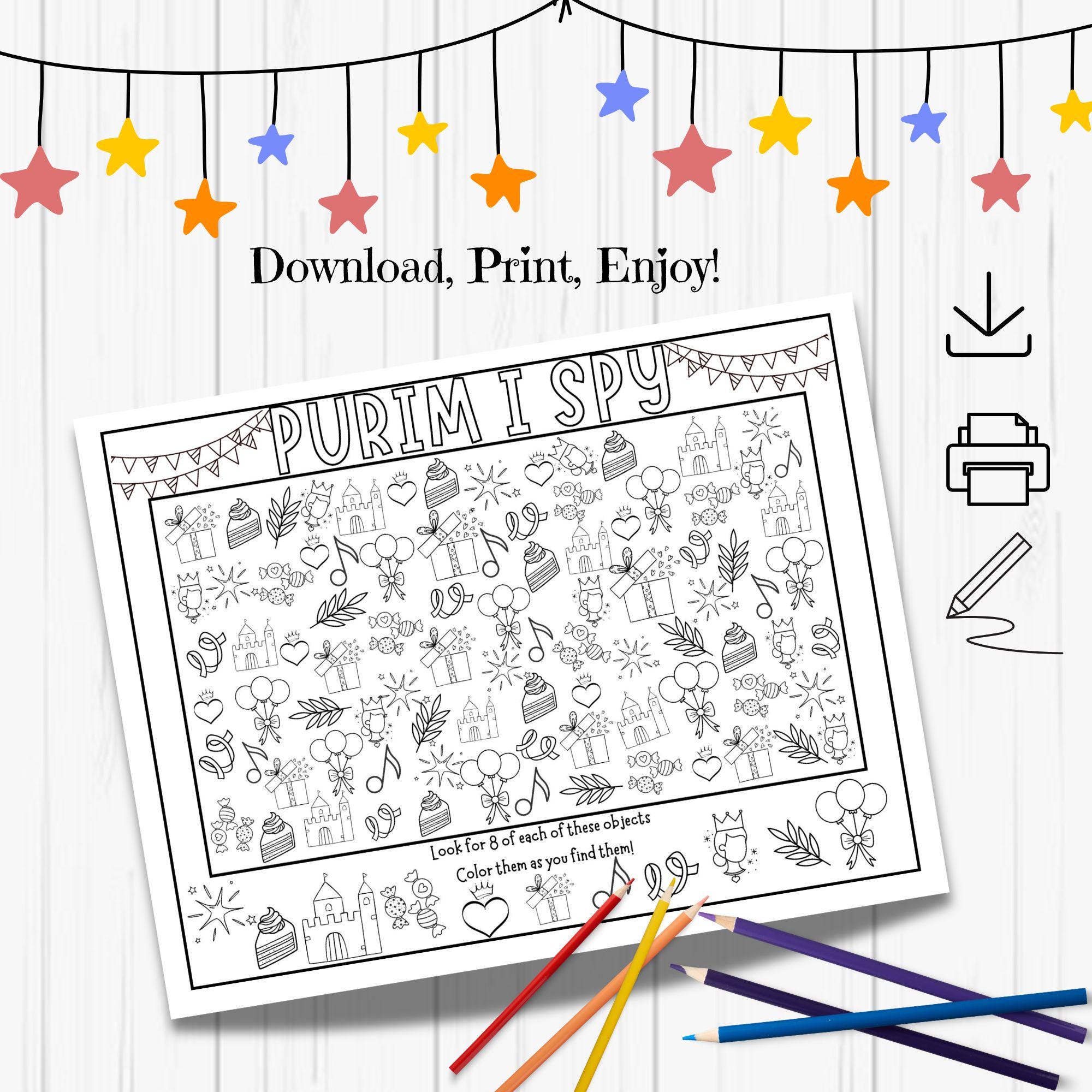 Purim I Spy Activity Page – Kids Holiday Game (digital Download) - Etsy
