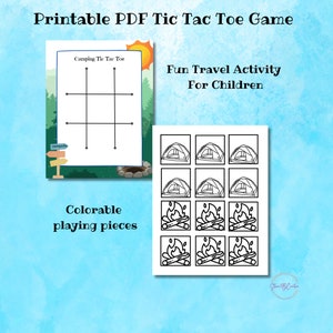 Printable Tic Tac Toe Game. Printable Game for Kids, Family Travel ...