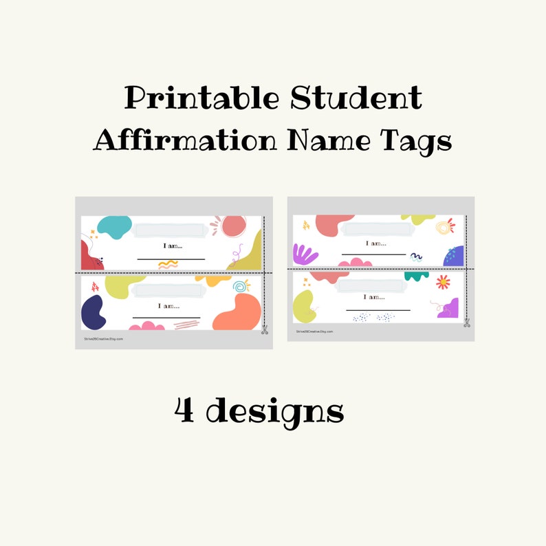 I Am Name Tags. Printable Student Affirmation Name Tag - Etsy