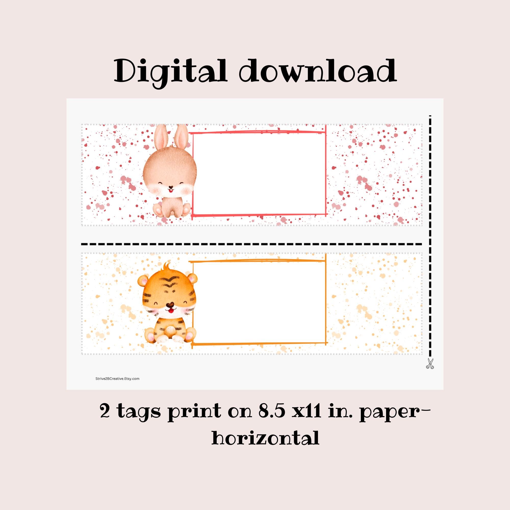 Animal Classroom Name Labels, Cubby Tags for Preschool, Baby Animal ...