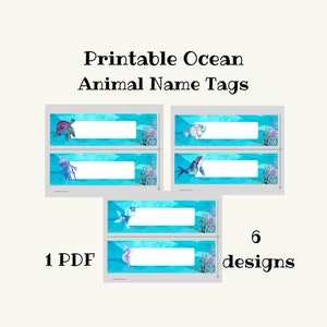 Ocean Animal Name Tags,printable Desktop Tags, Cubby Labels, Classroom ...